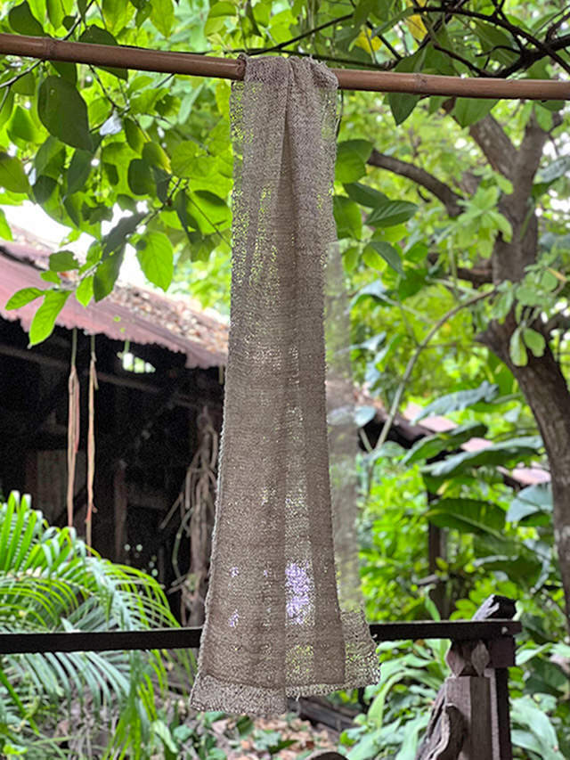 Karma HEMP100% 手編み ショール・きなり【パヤカ オンラインショップ】