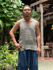 Karma HEMP100% 手織り タンクトップ ・草木染め【パヤカ オンラインショップ】